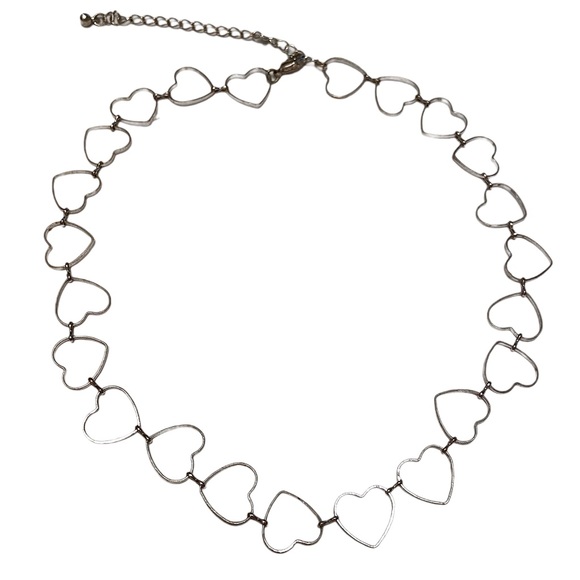 Jewelry | Heart Link Chain Necklace Silver | Poshmark